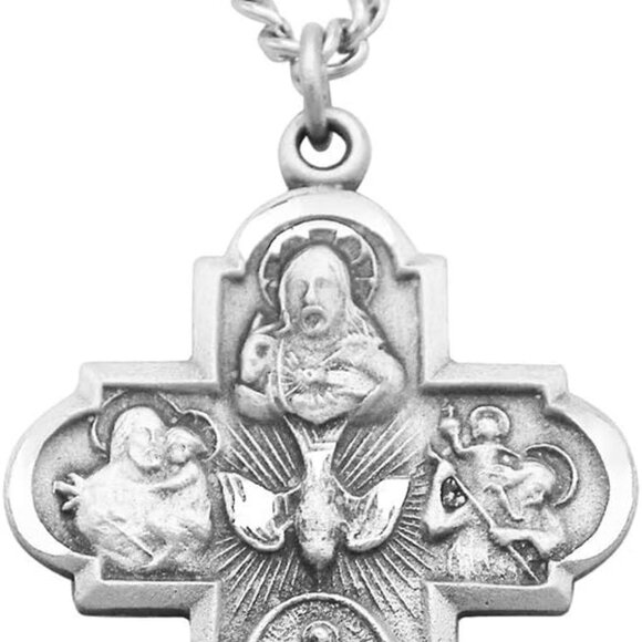 Jewelry | Catholic Cross Pendant Necklace Pewter Stainless Steel Acts ...